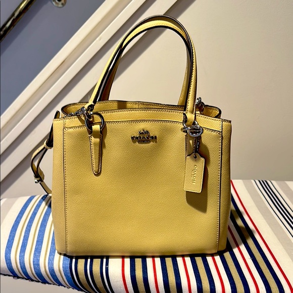 Coach | Bags | Coach Yellow Leather Tote Bag | Poshmark